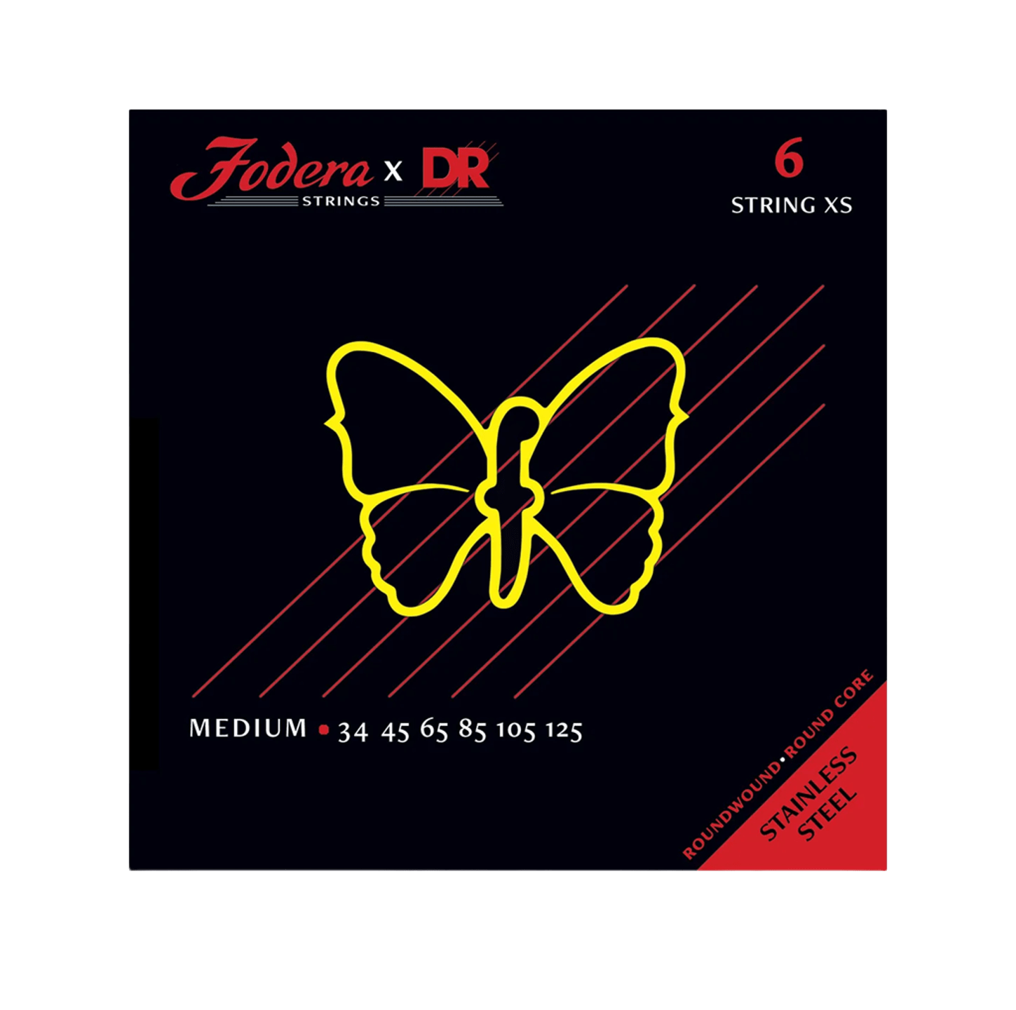 Fodera x DR 6 Strings Set Stainless Steel Medium (34-125) - Cuerdas de ...